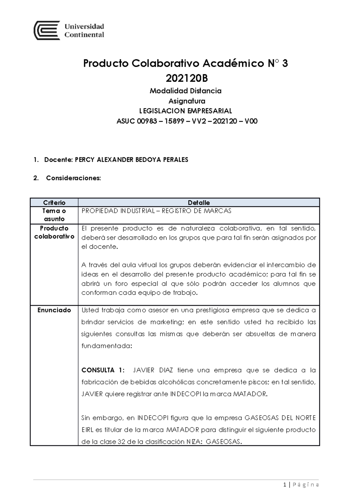 Producto académico N° 3 Legislación Empresarial NRC 15899 - Producto Colaborativo Académico N° 3 ...