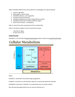 Metabolic biochemistry lecture week 2 - 091320 - Studocu