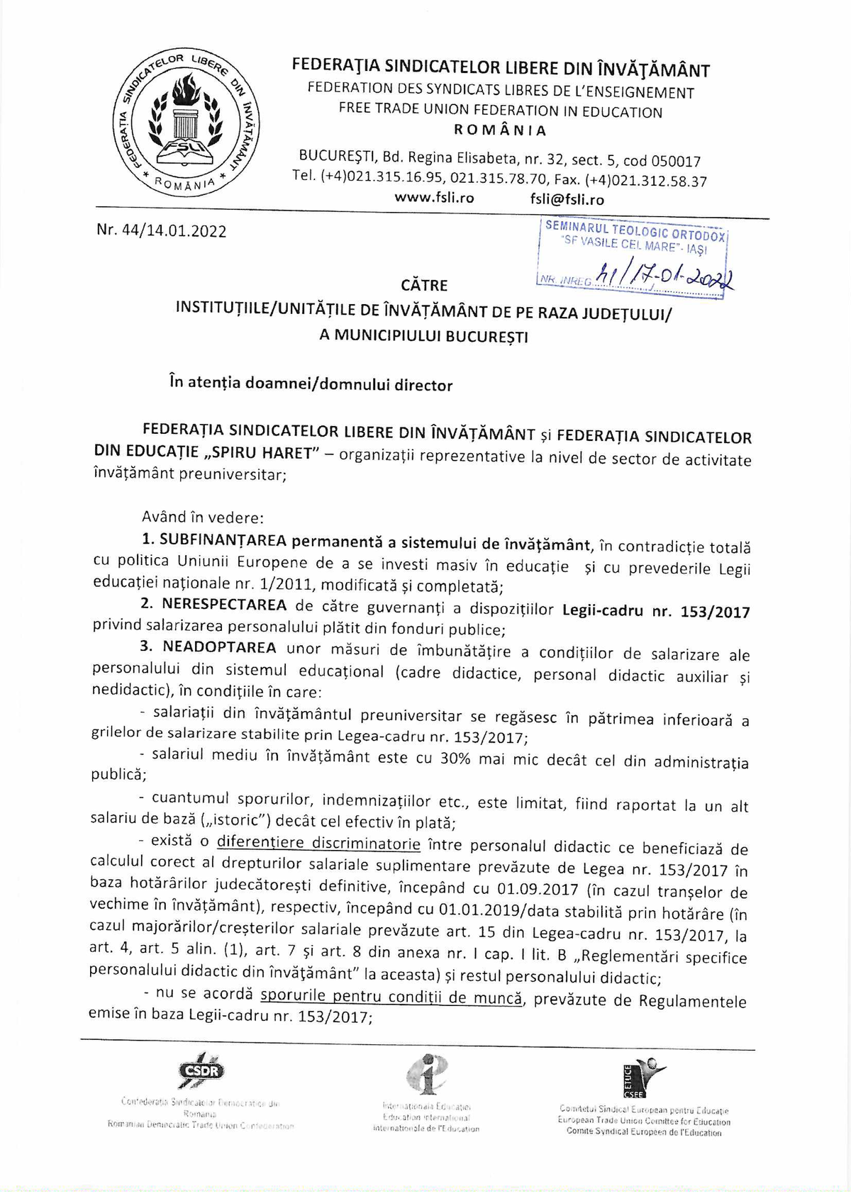 Notificare greva avertisment 19 profesori in clasa - Tehnici proiective ...