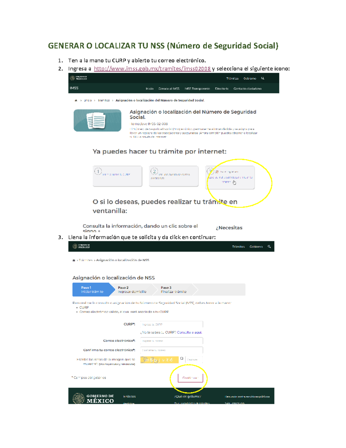 Guía Localiza tu NSS - Jzjzj - GENERAR O LOCALIZAR TU NSS (N ̇mero de ...