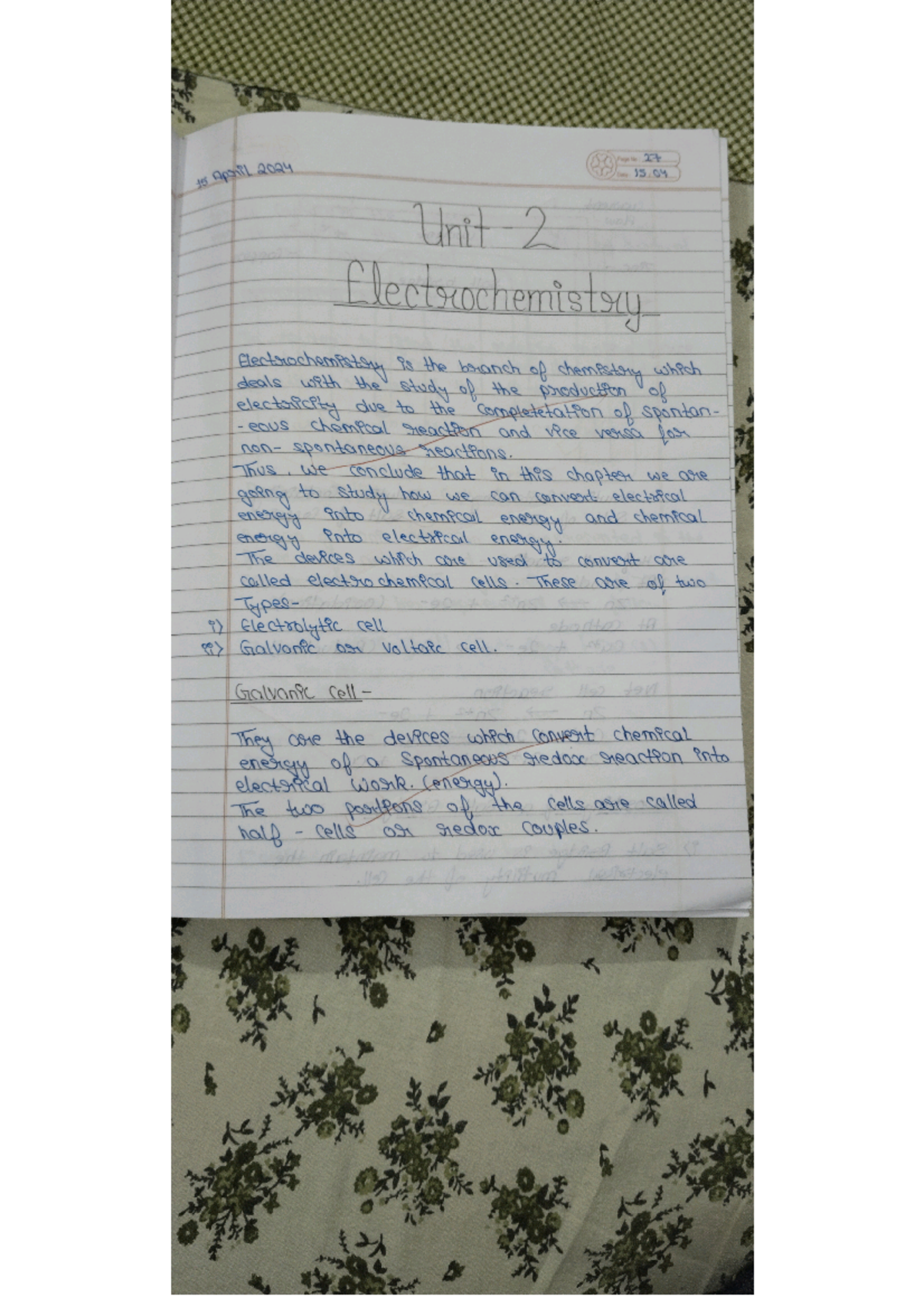 Chemistry ch-2 - Ch-2 Notes - 80 Page No 27 15 April 2024 Date 15 Unit ...
