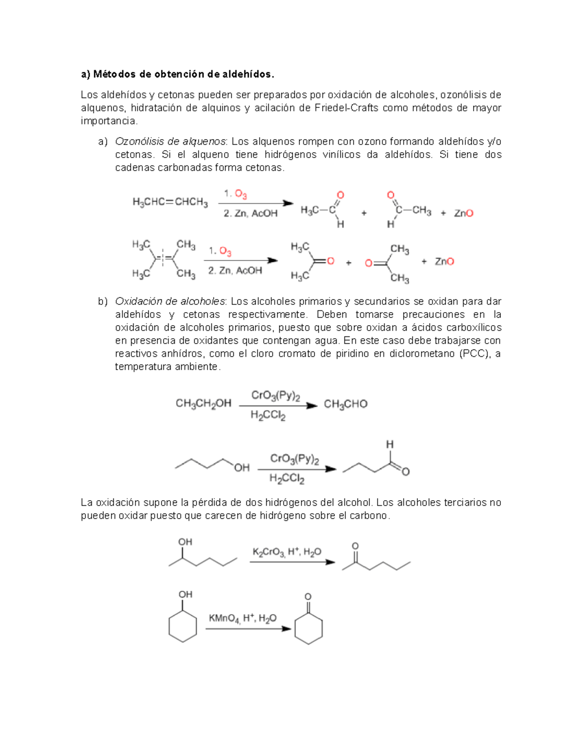 Practica Obtencion de Butiraldehido - a) Métodos de obtención de ...