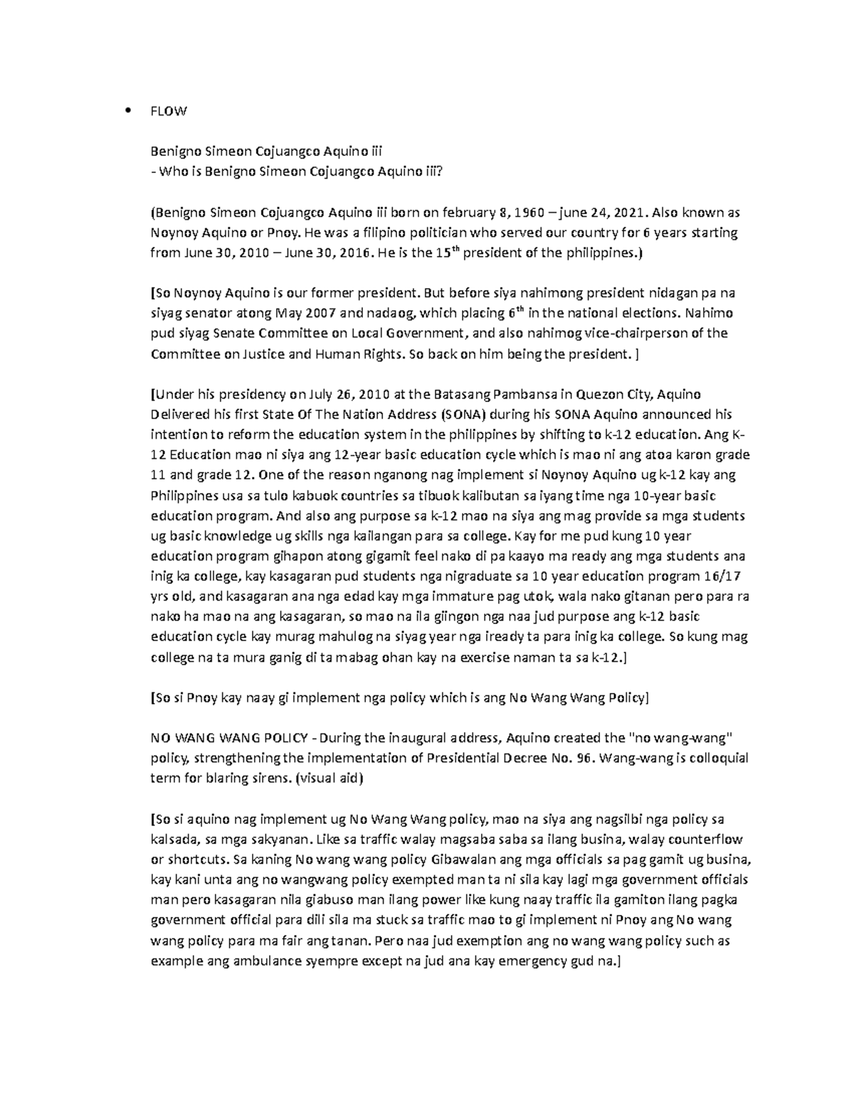 PPG - FLOW Benigno Simeon Cojuangco Aquino iii Who is Benigno Simeon ...