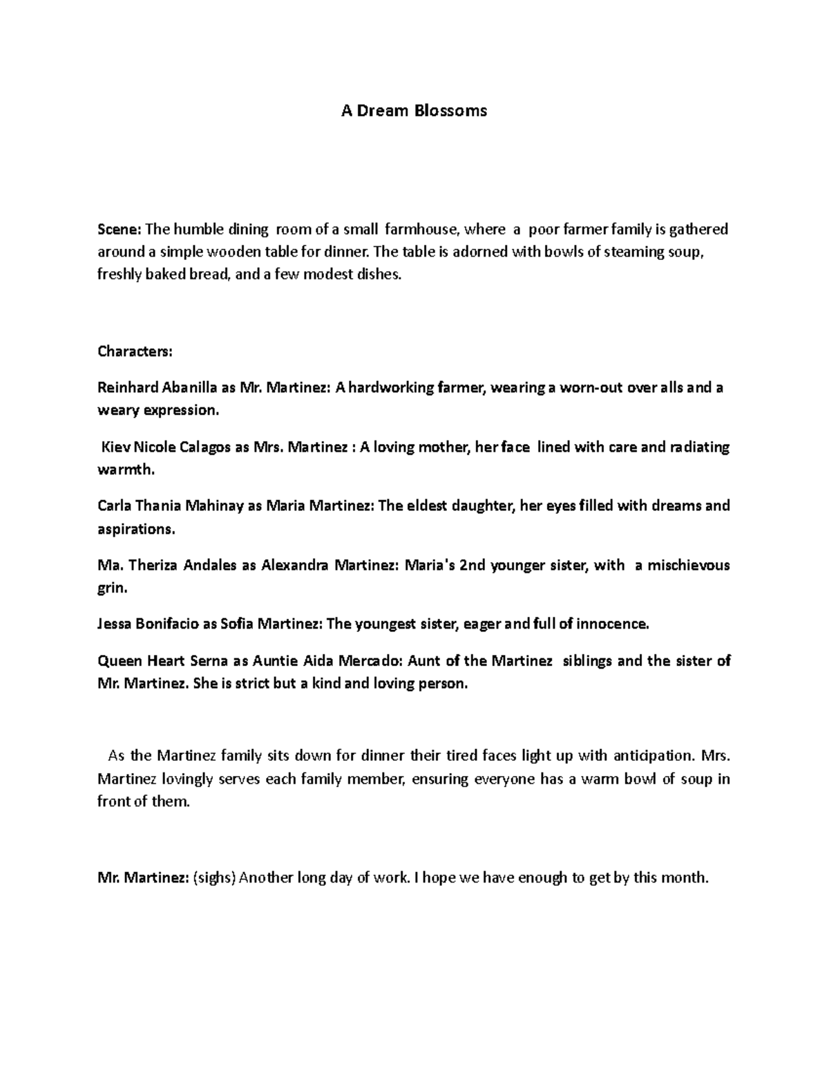 A Dream Blossom-WPS Office - A Dream Blossoms Scene: The humble dining ...