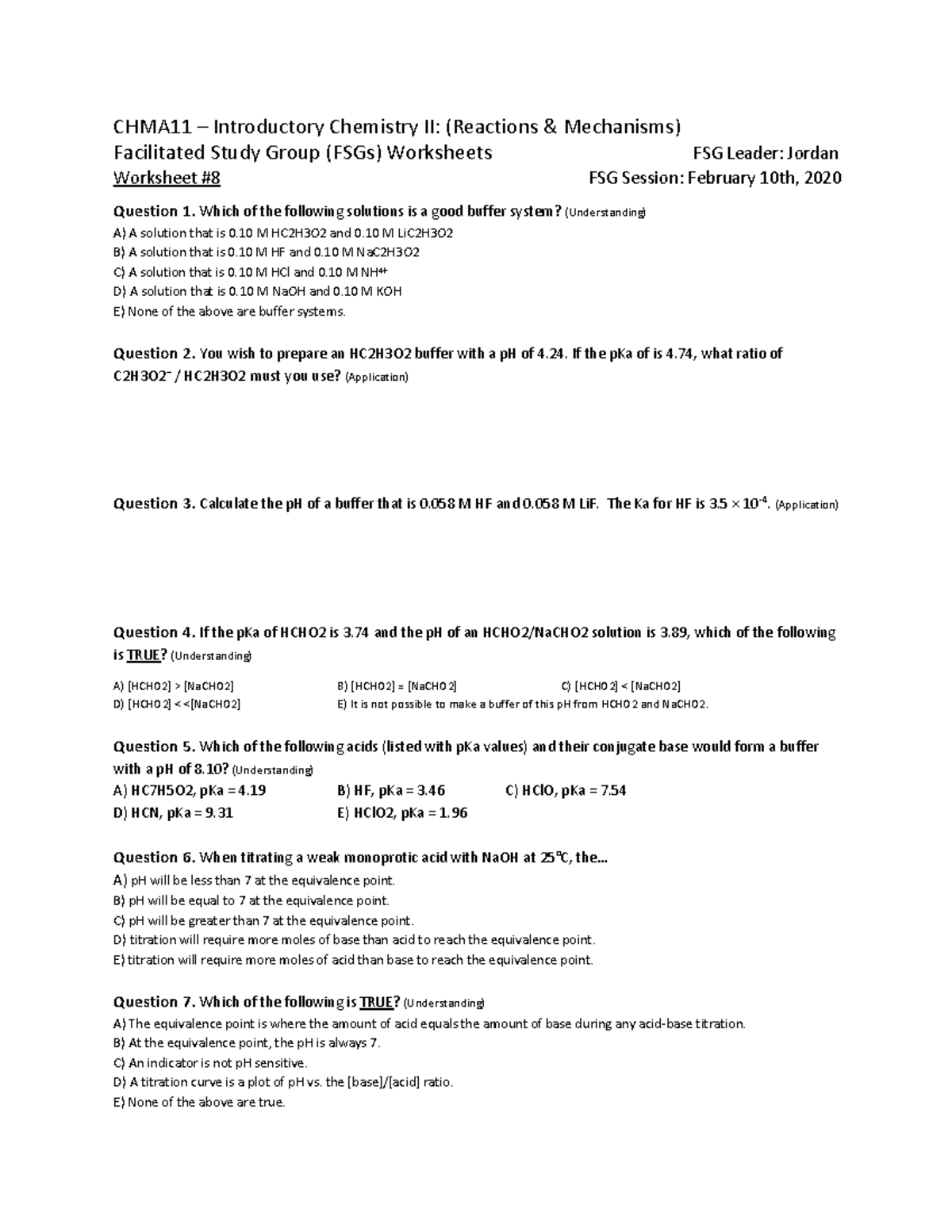 CHMA11 W2020 FSG 8 - fsgs for intro to chemistry - CHMA11 3 ...