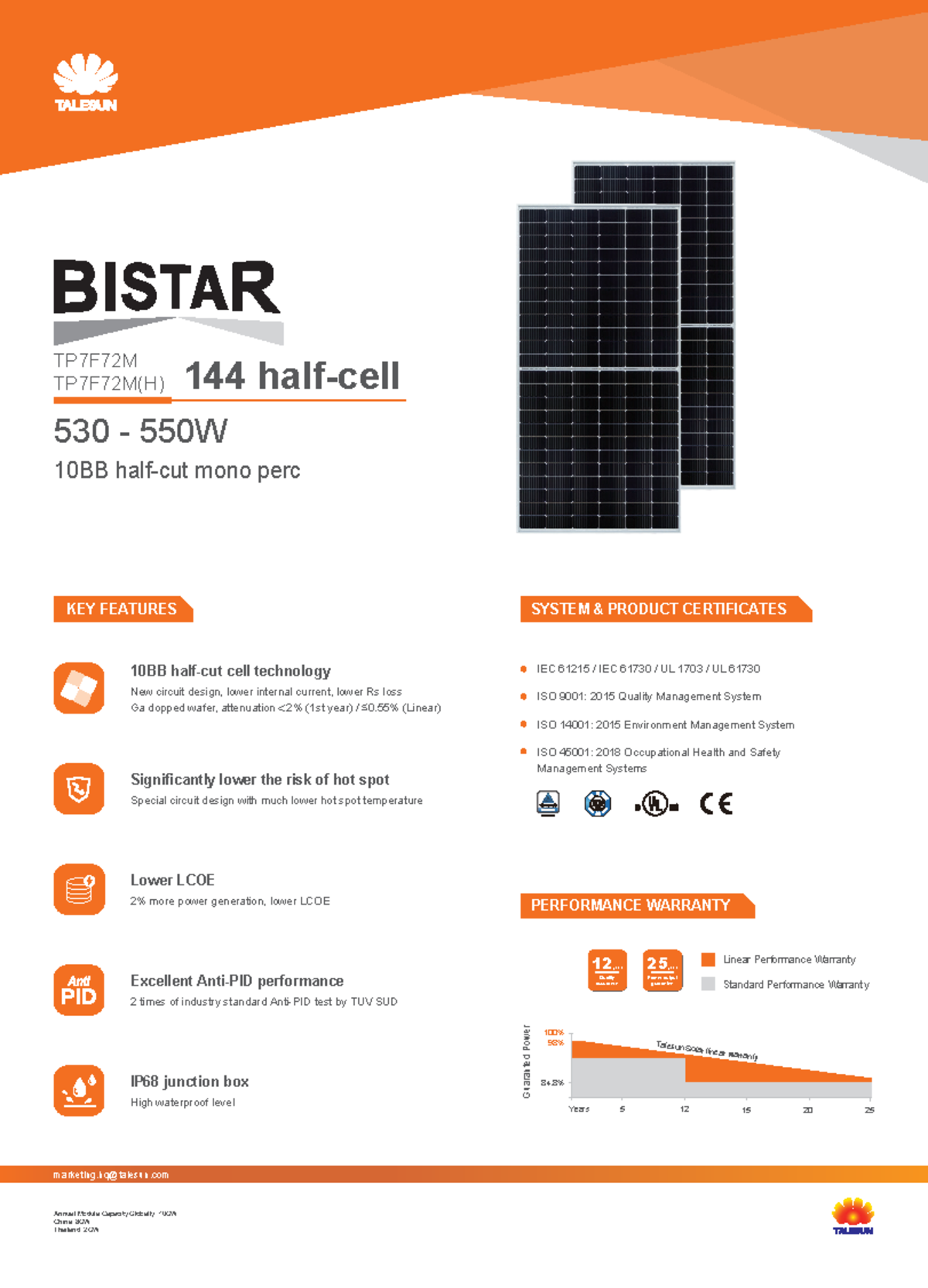 Bistar TP7F72M-TP7F72MH 10BB 2009 01 EN - 10BB half-cut cell technology ...