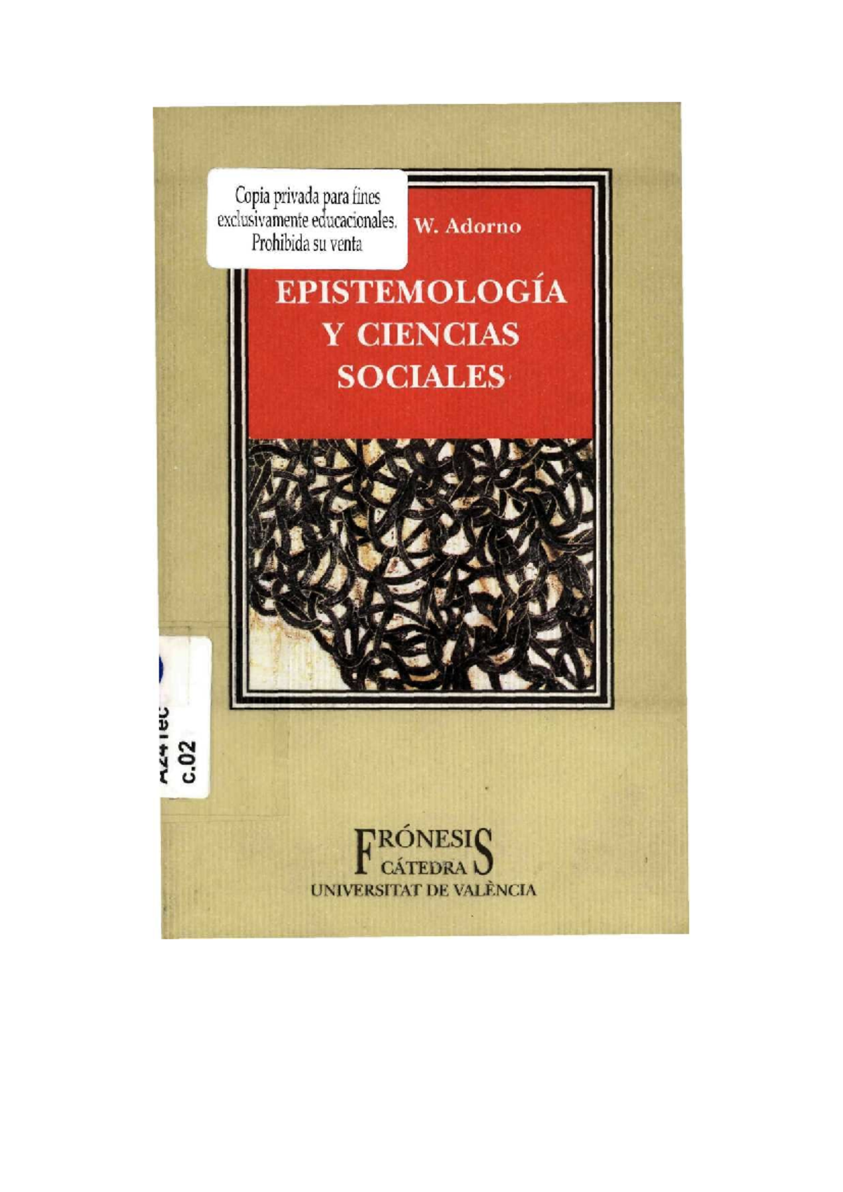 Adorno - Epistemología y Ciencias Sociales - Epistemología y ciencias ...
