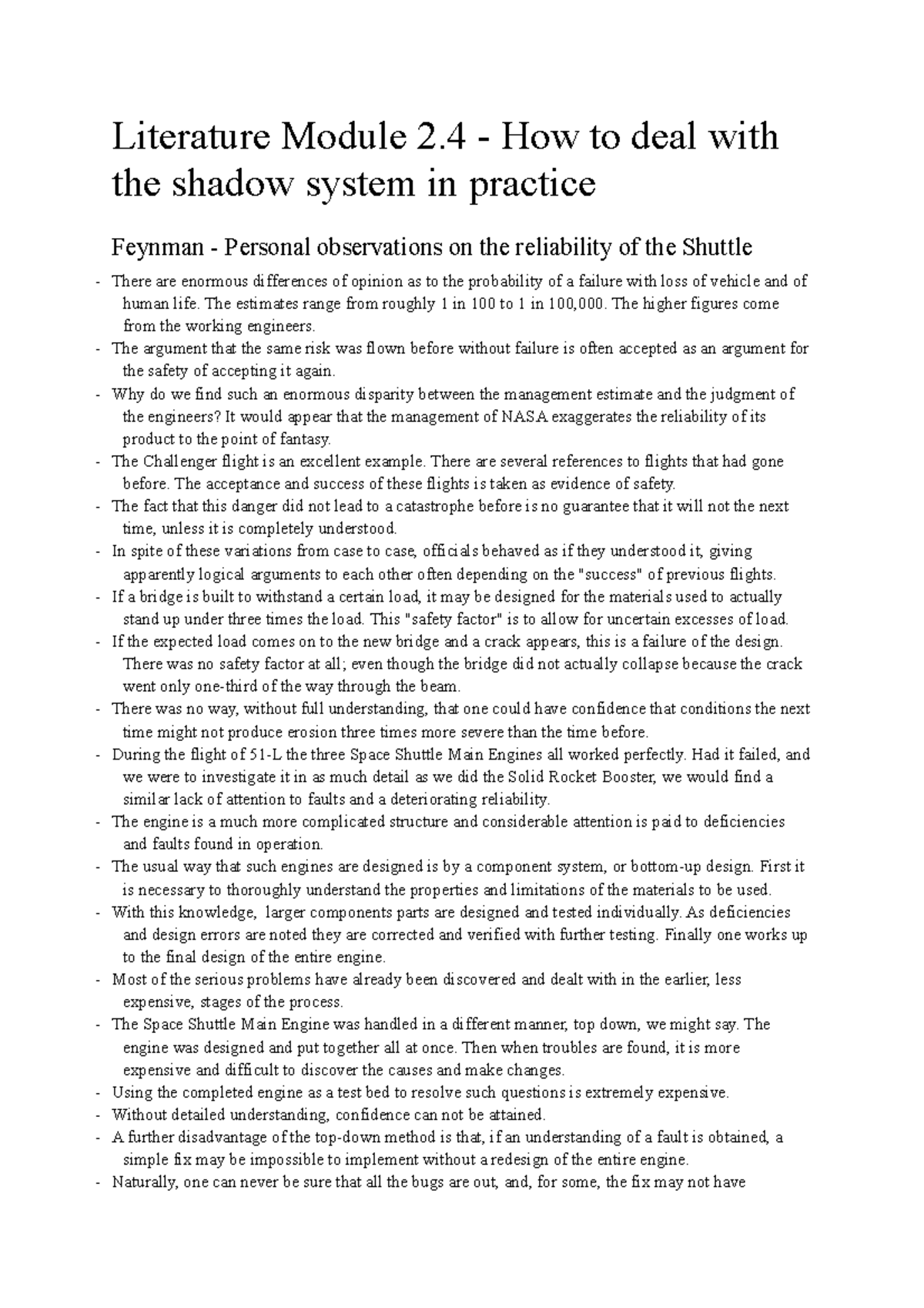 Literature Module 2.4 - How to deal with the shadow system in practice ...