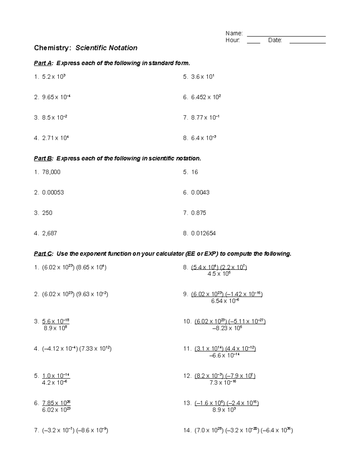 Scinotws Key Scientific Notation Key Name
