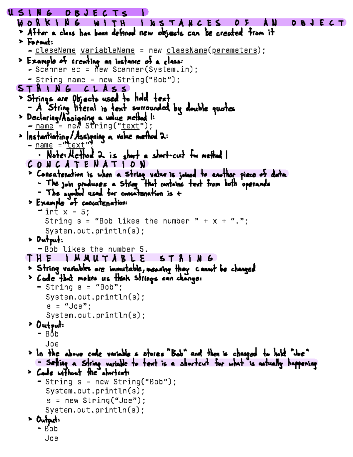 Unit 30 Using Objects I Classname Variablename New Classname