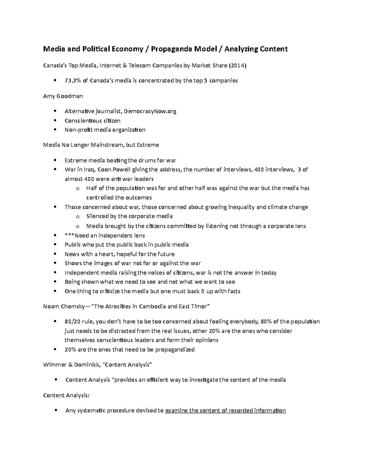 Media Literacy Lecture 6 - Media and Political Economy / Propaganda ...