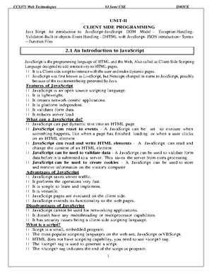 Web Technologies - CCS375 - Studocu