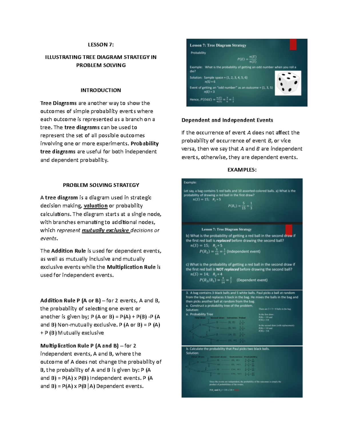 MAT 152 Lesson 7 - mat - LESSON 7 : ILLUSTRATING TREE DIAGRAM STRATEGY ...