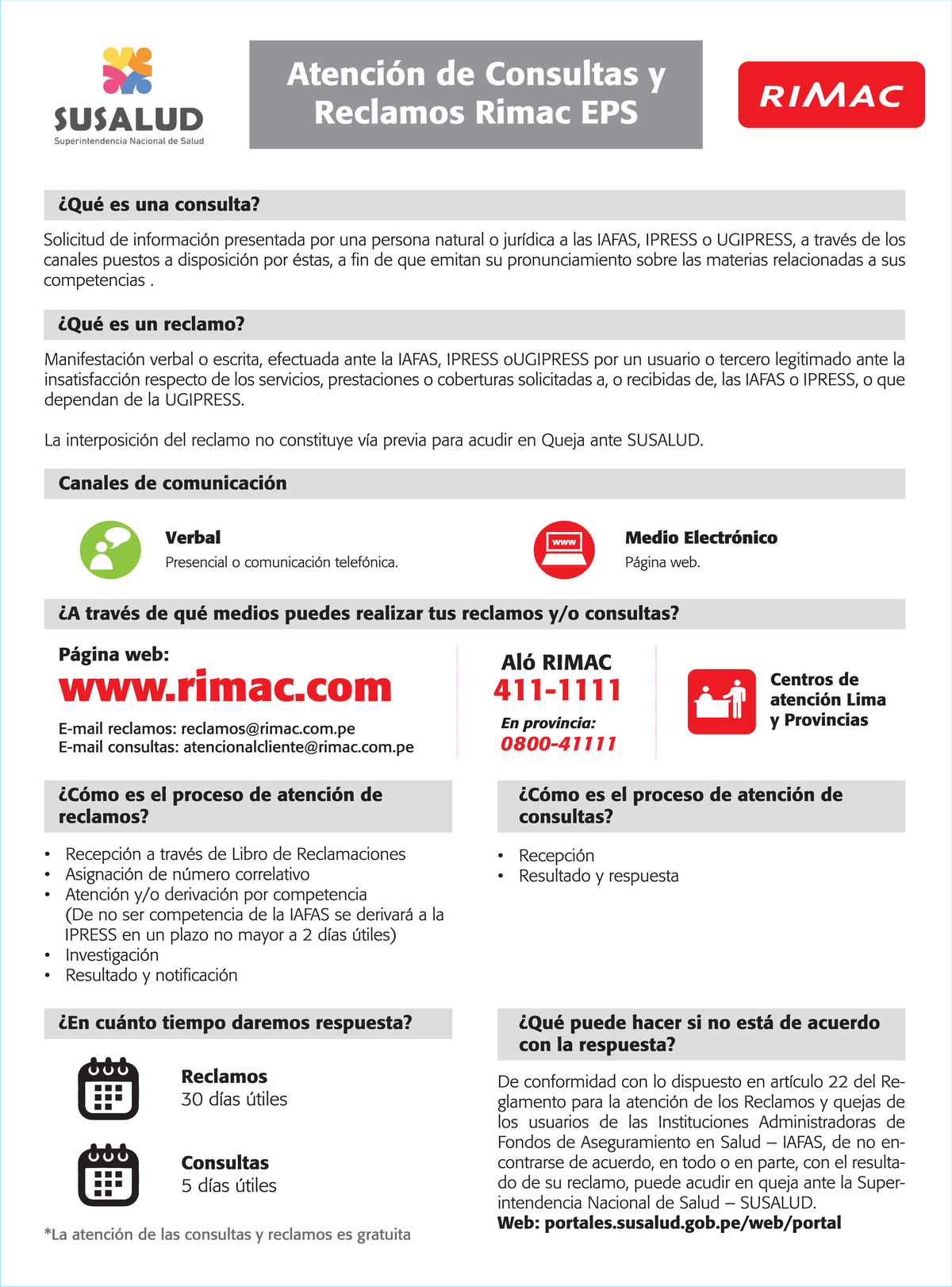 Afiche Atencion de consultas y reclamos-Rimac EPS - Contabilidad General - Studocu