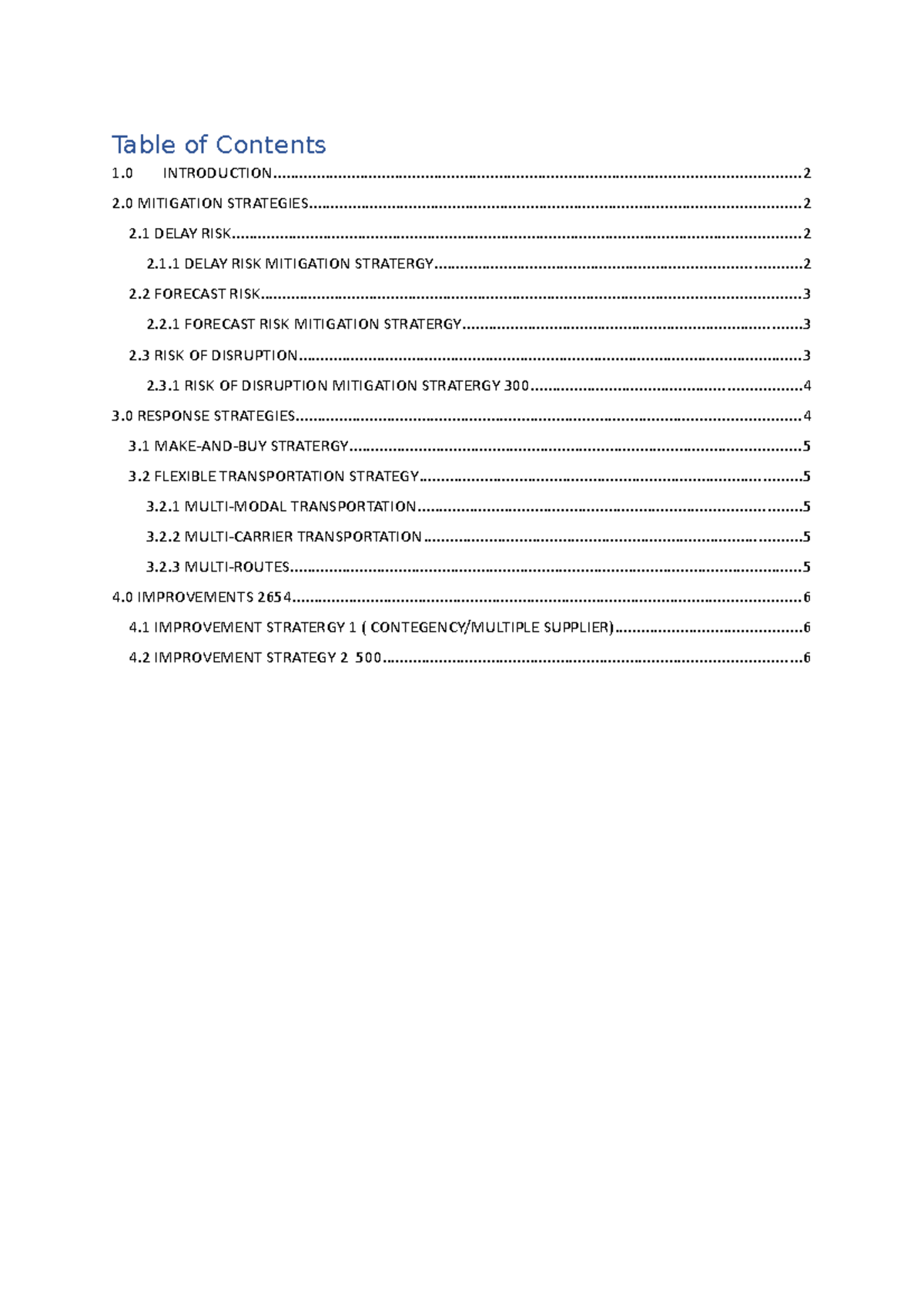 Supply Chain AS3B - assigment 3 - Table of Contents 1 - Studocu