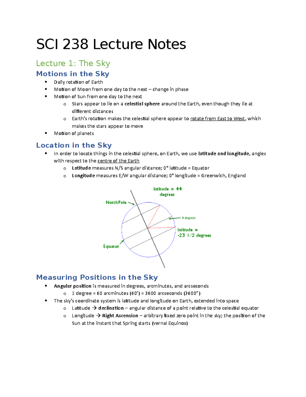 SCI238-Notes - Study/lecture notes from 2012 for sci 238 - SCI 238 ...