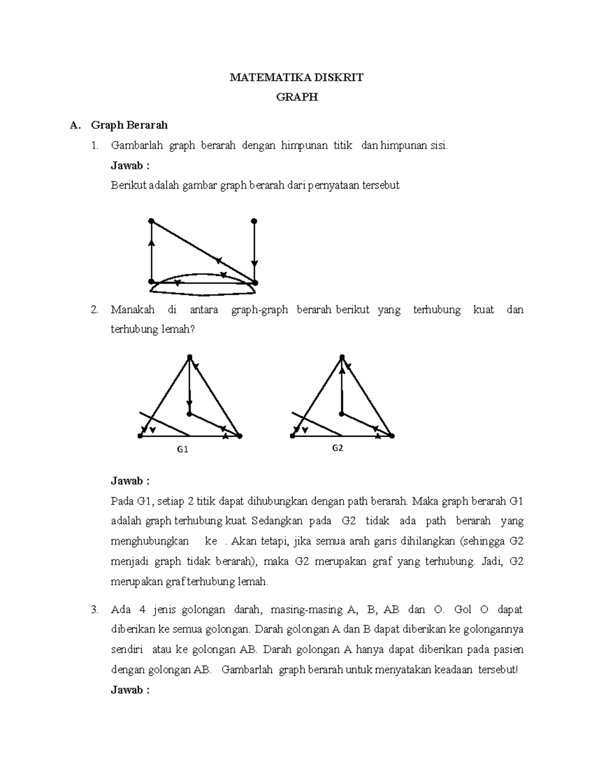 Matematika Diskrit Graph Berarah dan Graph Tidak Berarah - G1 G ...