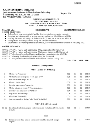 UNIT2 Notes C# - 3fwefwe - UNIT-II C# ADVANCED FEATURES Delegates ...
