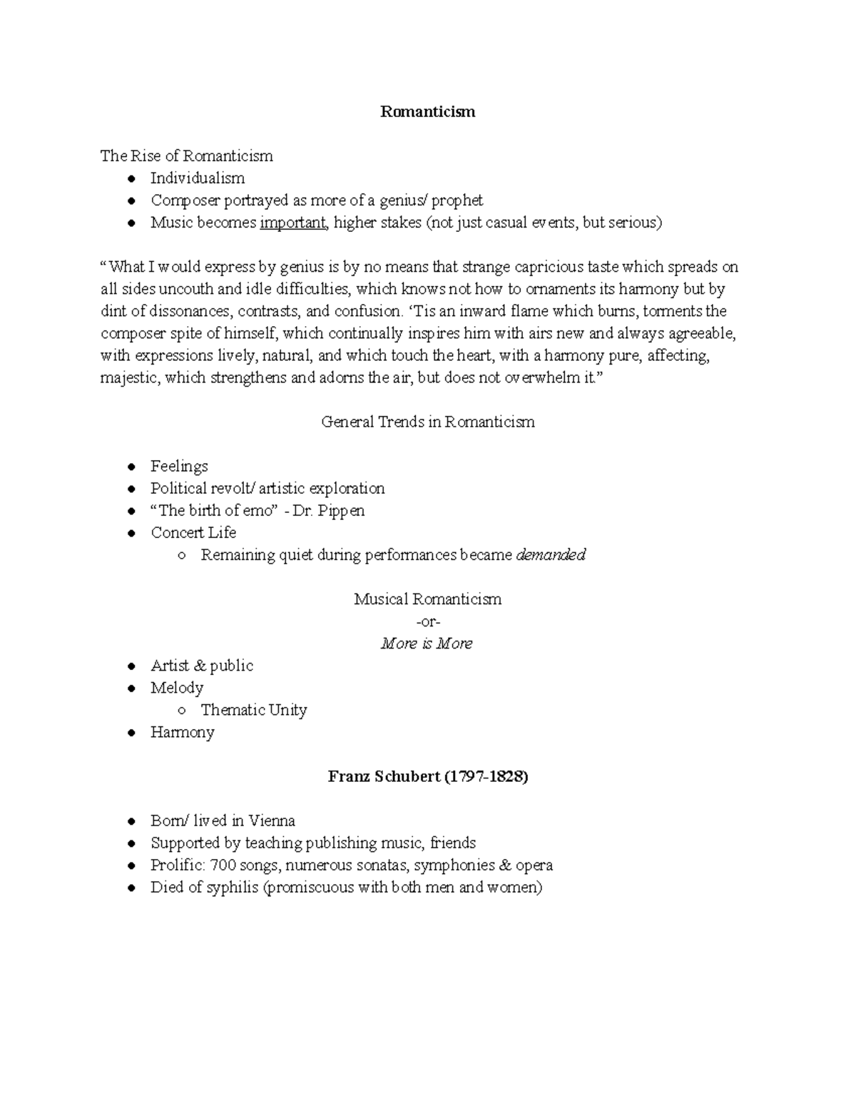 10 25 17 Intro To Music History And Literature Romanticism