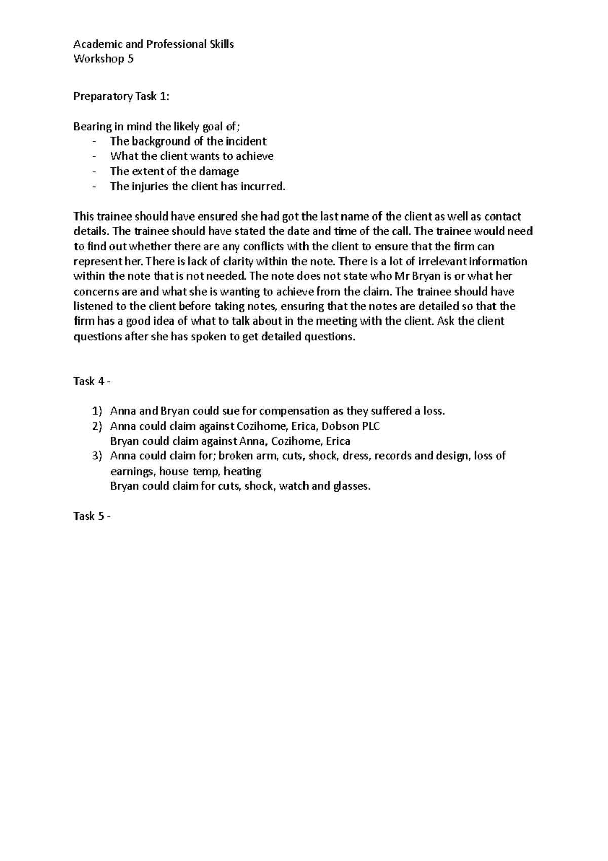 APS W5 - notes - Academic and Professional Skills Workshop 5 ...