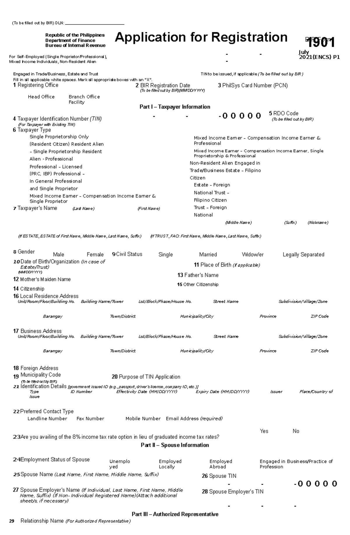1901-Jul-2021-ENCS-Final - (To be filled out by BIR) DLN: Republic of ...