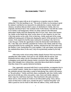 2 Summary and Analysis of Chapter 2 great gatsby - The Great Gatsby ...