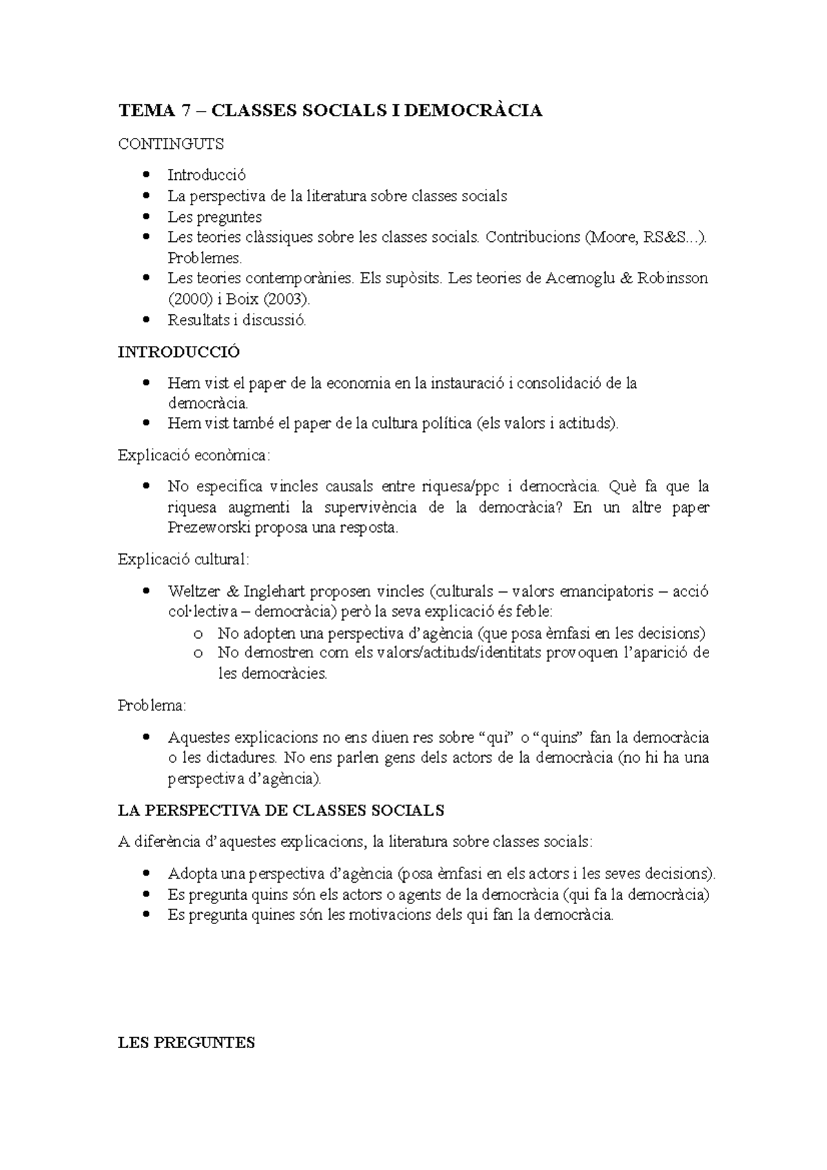 Tema 8 - Classes socials i democracia - TEMA 7 – CLASSES SOCIALS I ...