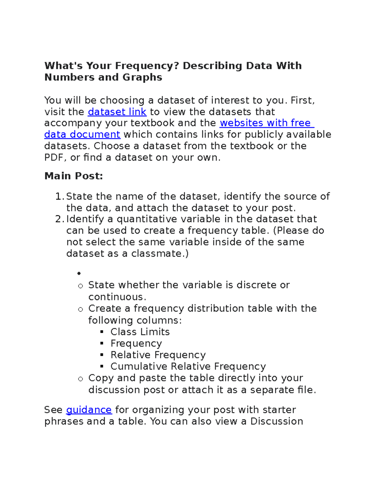 Frequency data - data set - What's Your Frequency? Describing Data With ...