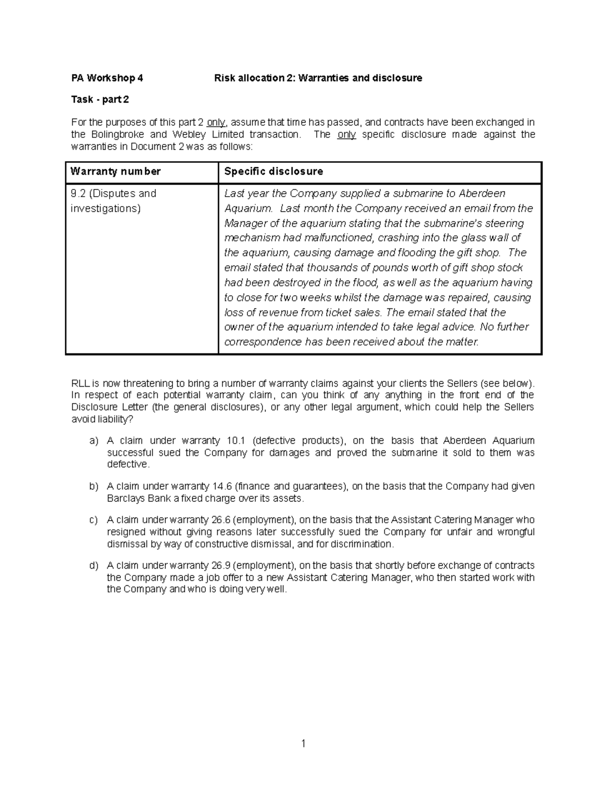 Workshop 4 Task part 2 - to be provided in Workshop - PA Workshop 4 ...