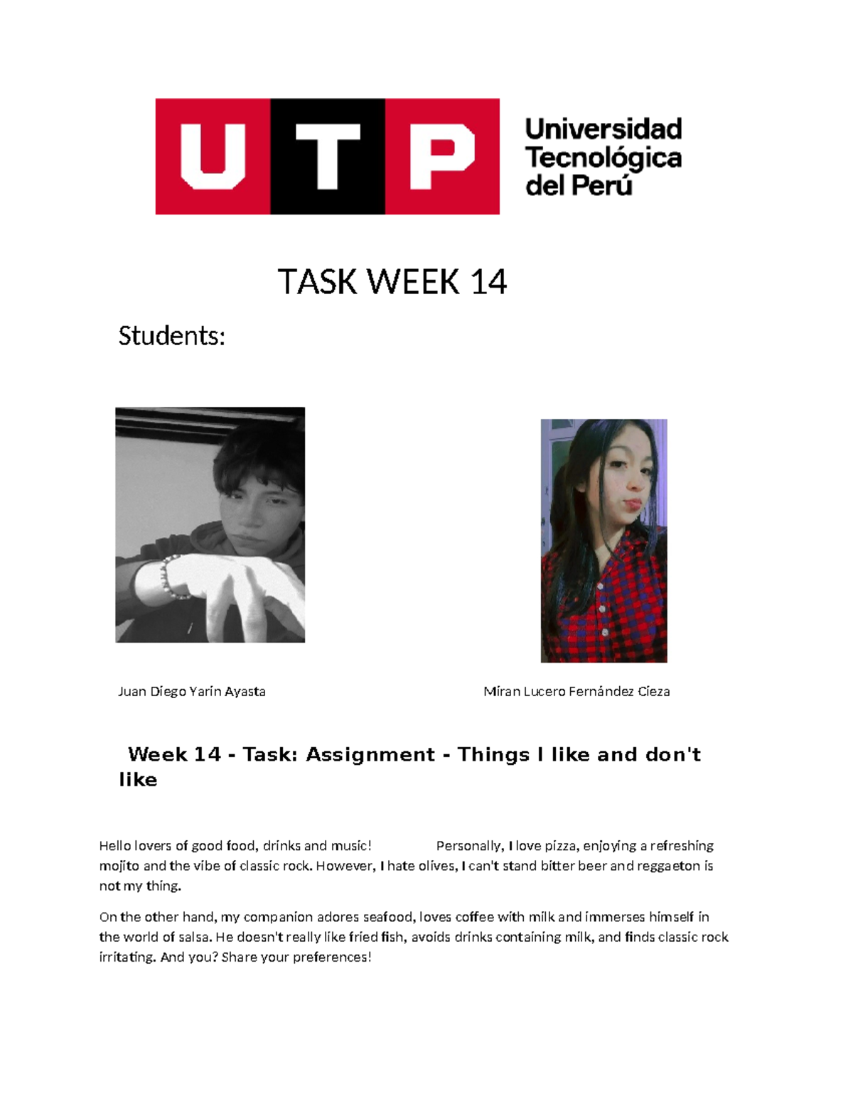Week 13 Task Assignment How I Spend My Time Task Week 14 Students