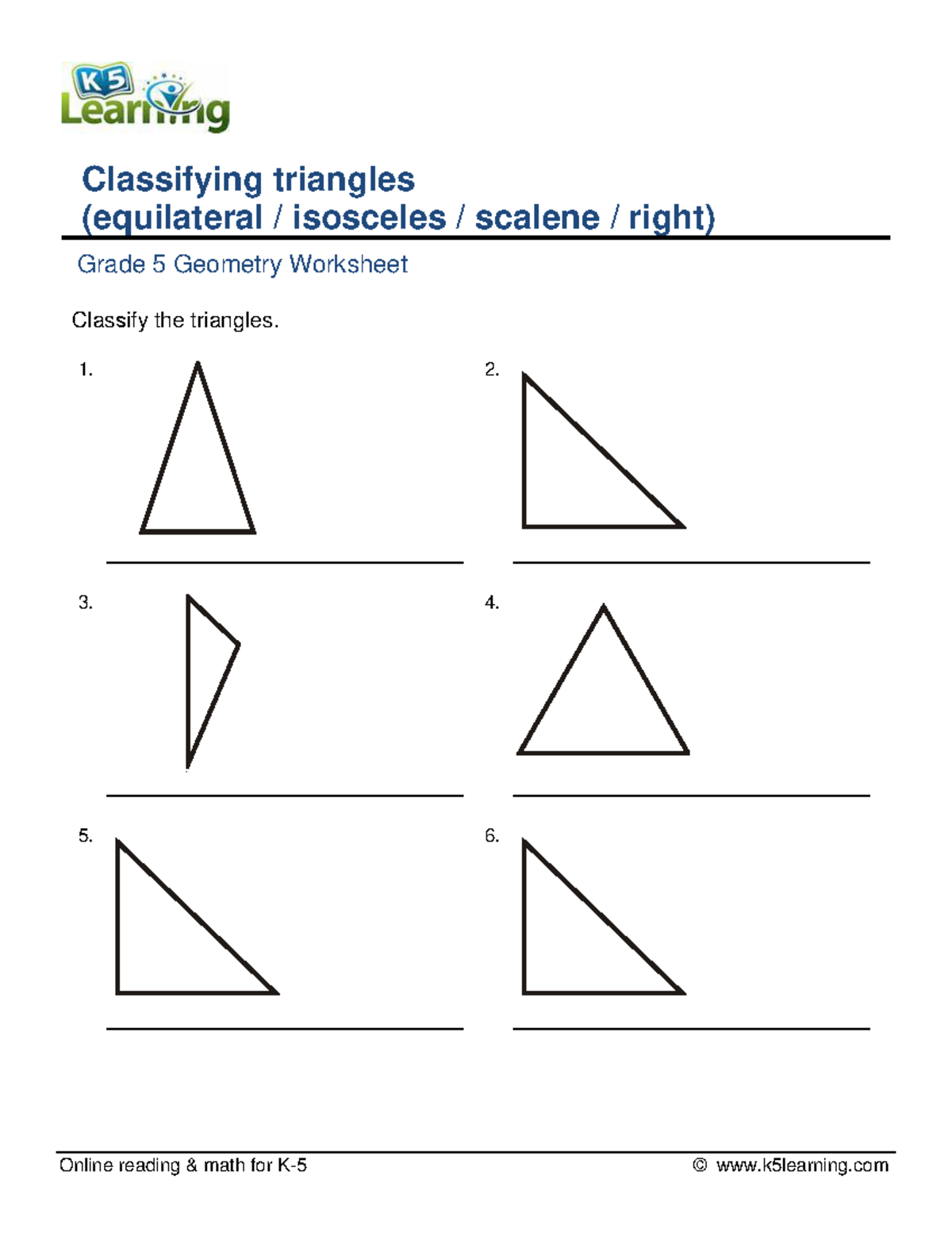 Grade 5 geometry classifying triangles a - BS Tourism Management ...