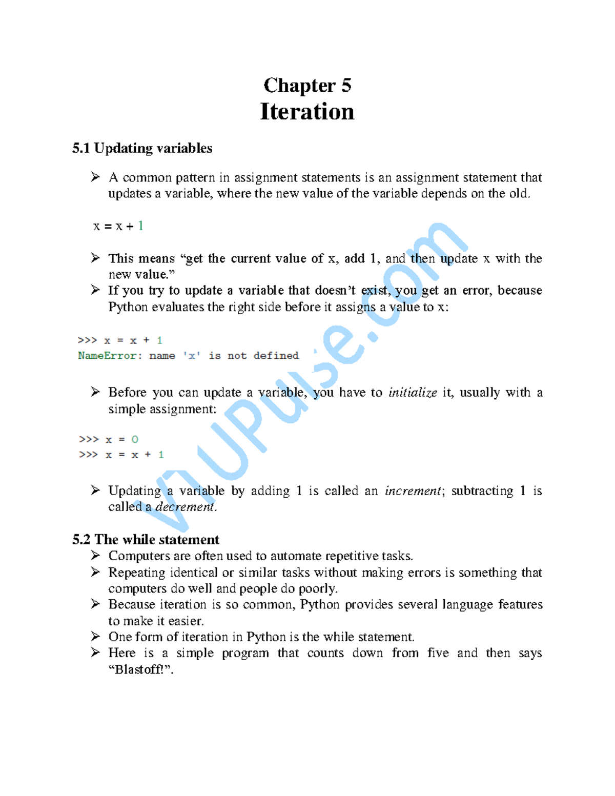 Pap Mod2 Python Chapter 5 Iteration 5 Updating Variables A Common Pattern In Assignment 5299