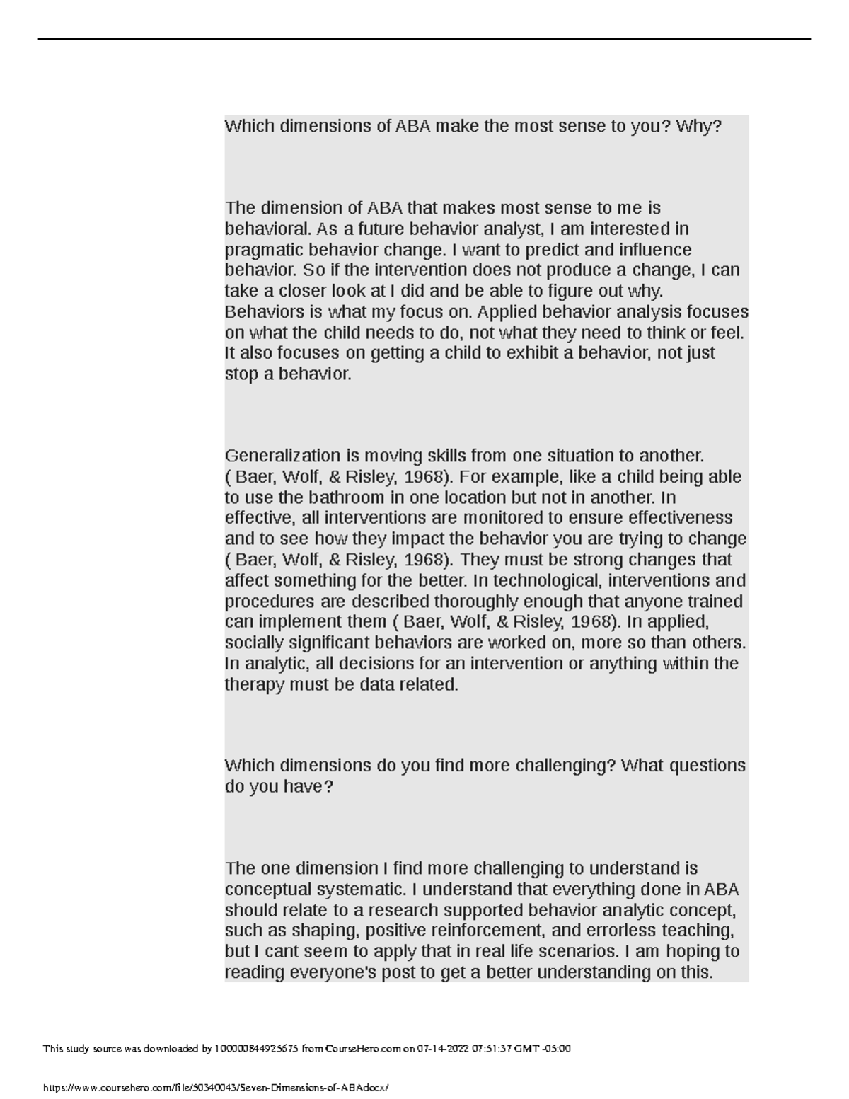 Seven Dimensions of ABA - Which dimensions of ABA make the most sense ...