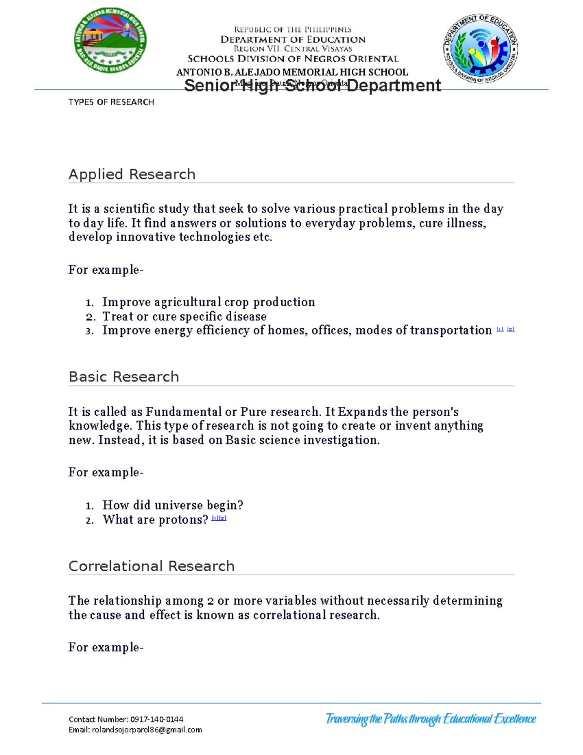 Types-OF- Research according to data gathering procedures - ####### Mag ...
