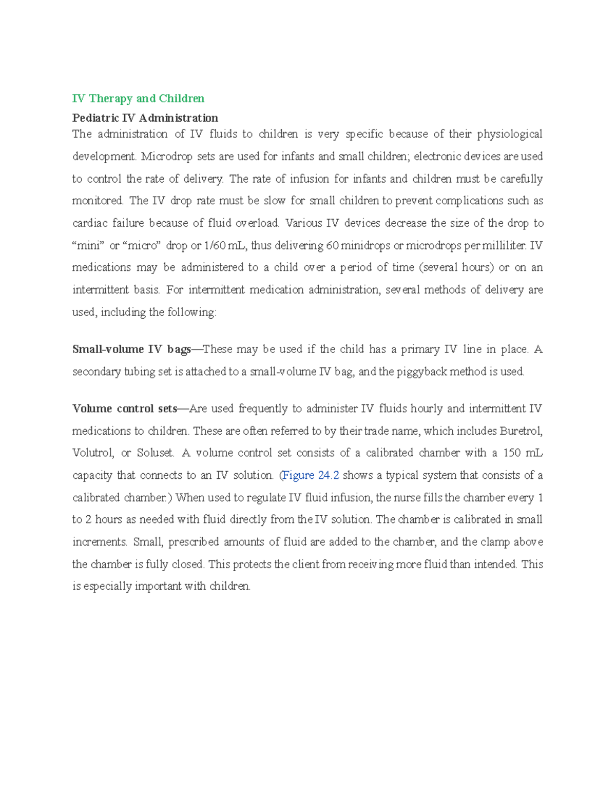 Mental Module 03 Dosage Calc - IV Therapy and Children Pediatric IV ...