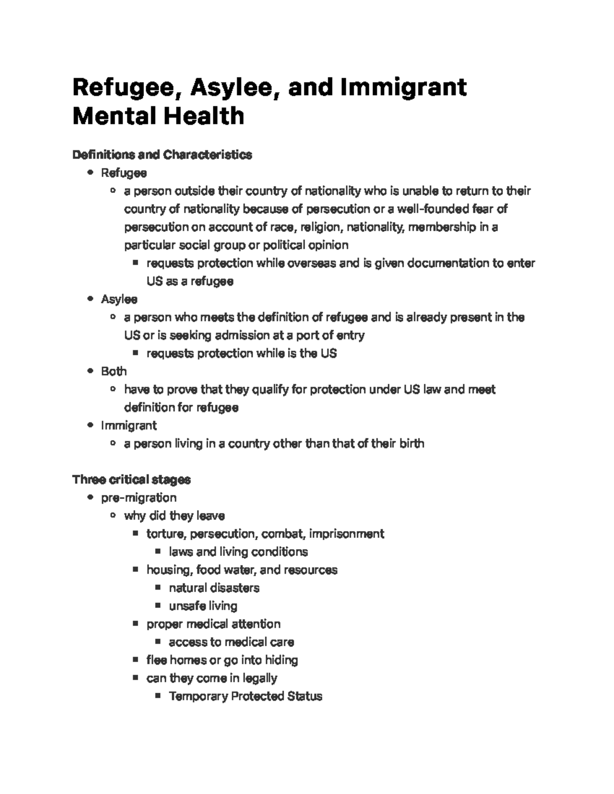 Refugee, Asylee, and Immigrant Mental Health - Re f u g e e , Asy l e e ...