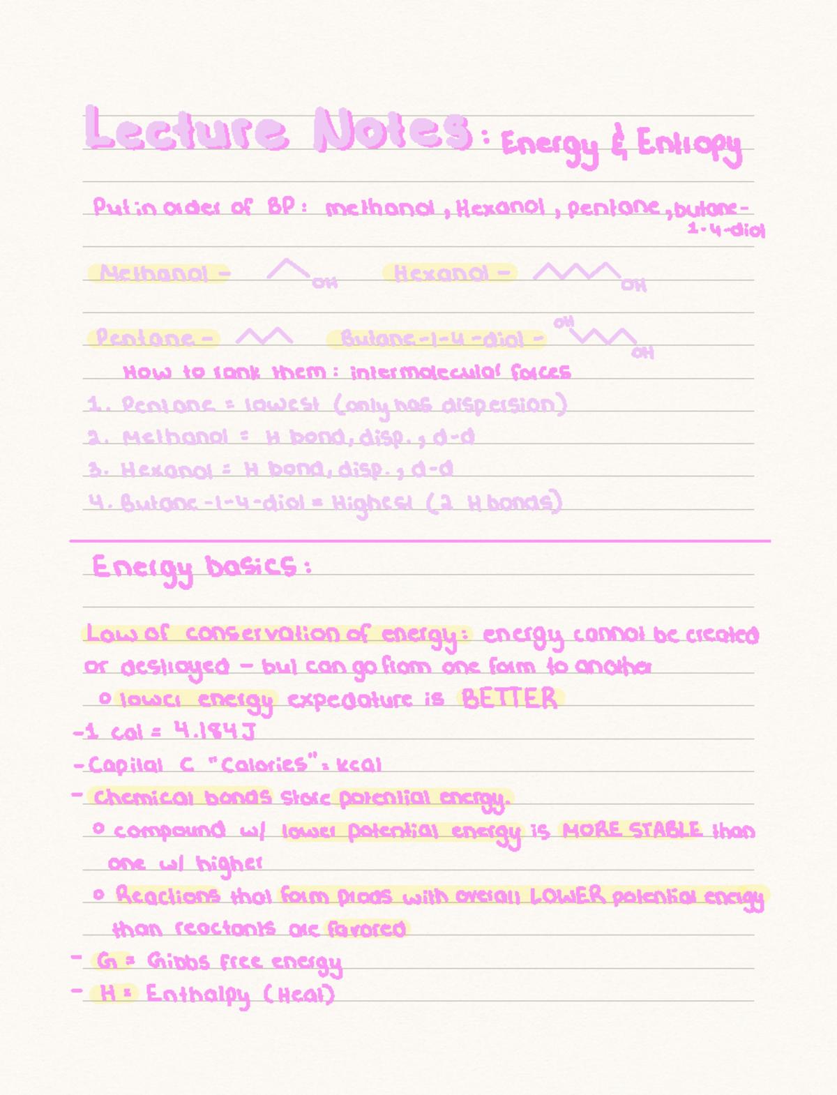 Energy lecture noteS - Lecture Notes : Energy Entropy Putin older of BP ...