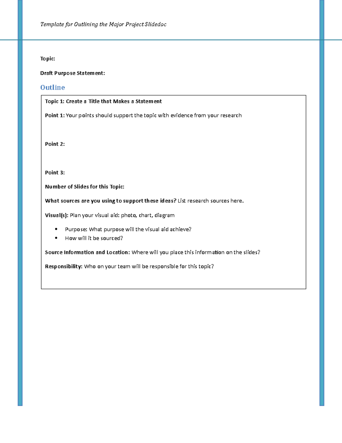 Slidedoc Planning Template(1) - Template for Outlining the Major ...
