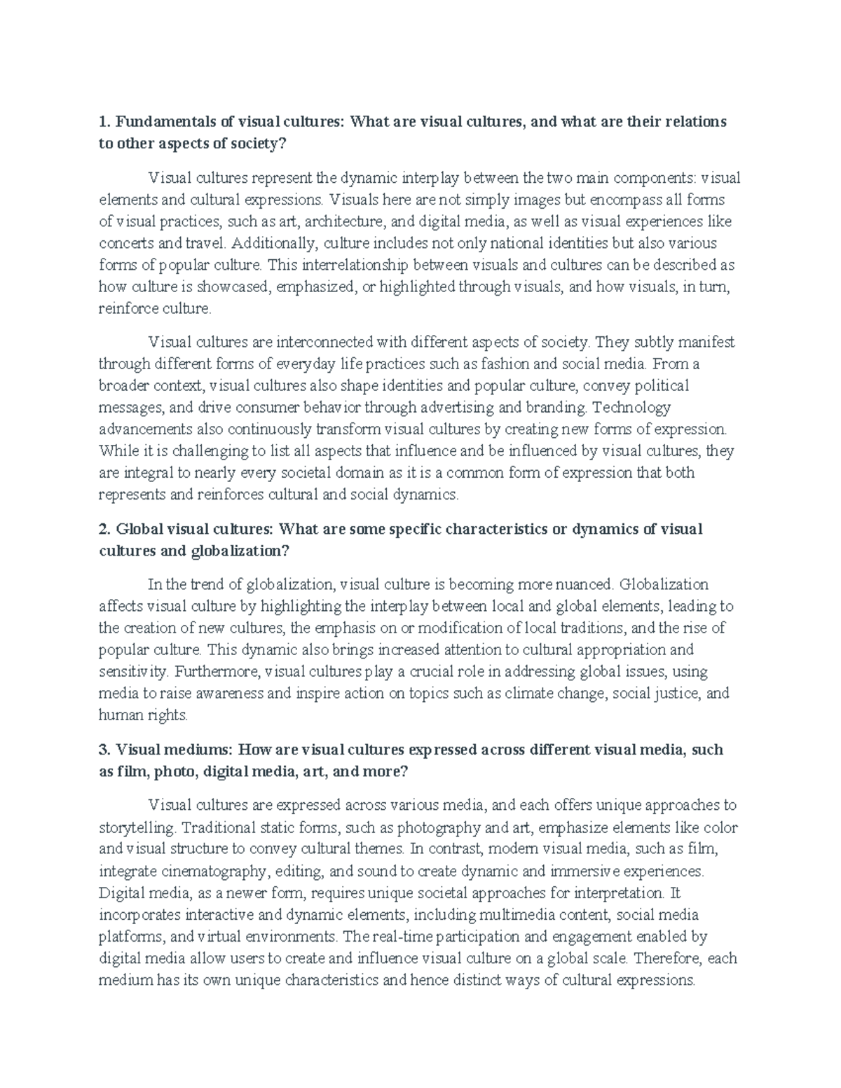 Initial Reflections Worksheet - Linh - Fundamentals of visual cultures ...