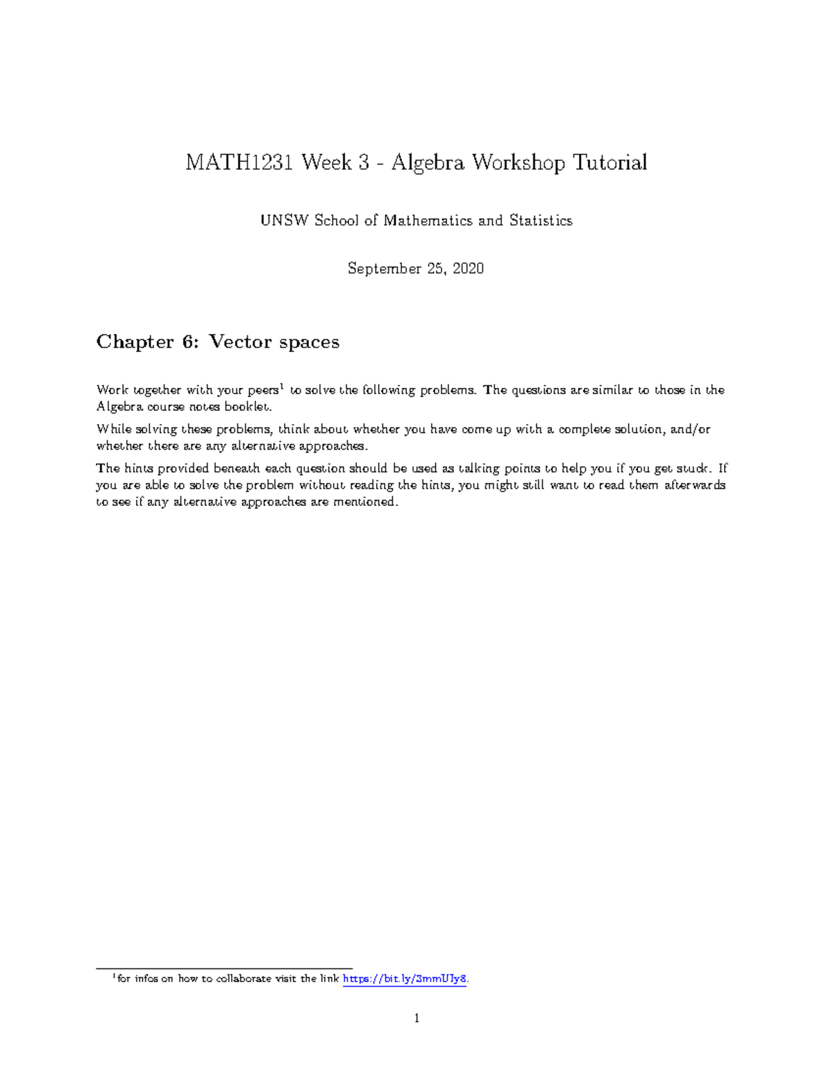 Week 3 Workshop Tutorial Math1231 Week 3 Algebra Workshop Tutorial Unsw School Of