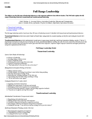 Full Range Leadership Model Stafford - 100 THE FULL-RANGE LEADERSHIP ...