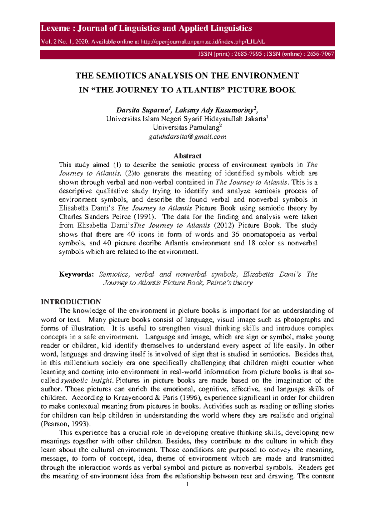 The Semiotics Analysis on the Environment in The J - Lexeme : Journal ...