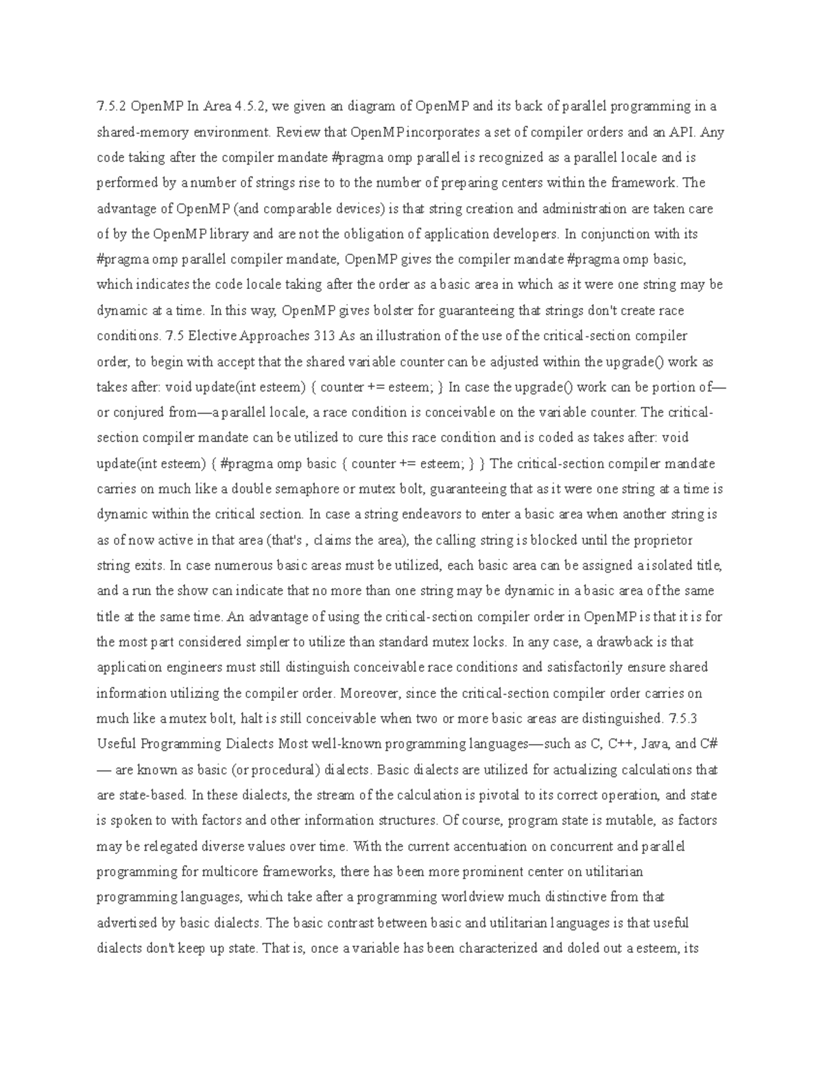 346-ch7-pt6 - 346-ch7-pt6 - 7.5 OpenMP In Area 4.5, we given an diagram of OpenMP and its back ...