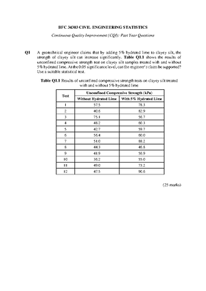 BFC 34303 Statistics 2018 2019 SEM 1 - Statictics of Civil Engineering - C C C - Studocu