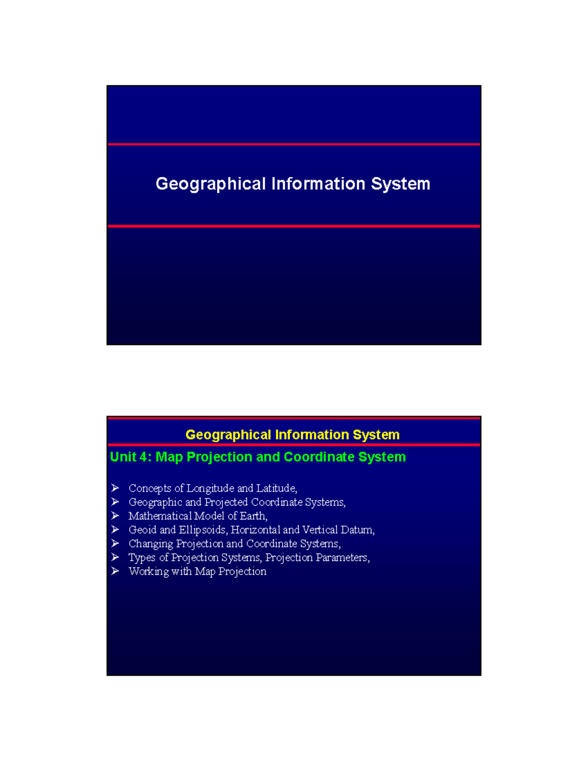 Unit-4 Map Projection and Coordinate System - Geographical Information ...