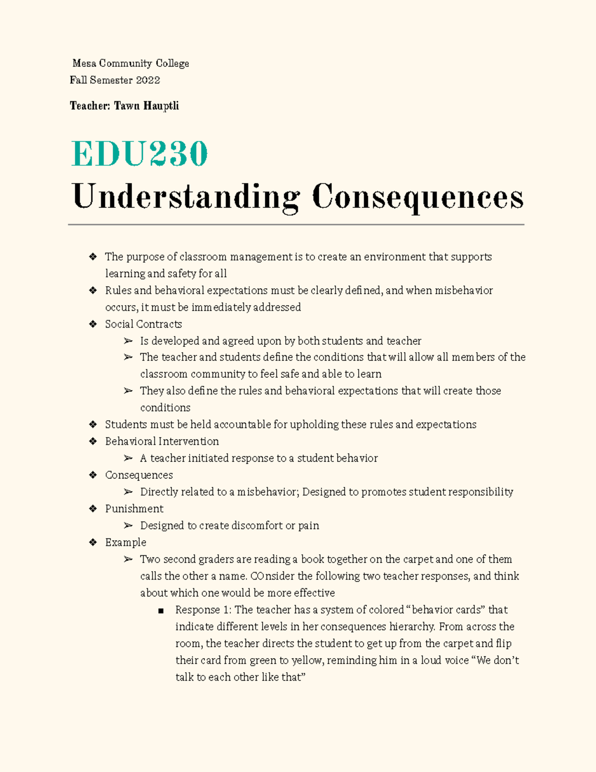 Inspire 8 - understanding consequences - Mesa Community College Fall ...