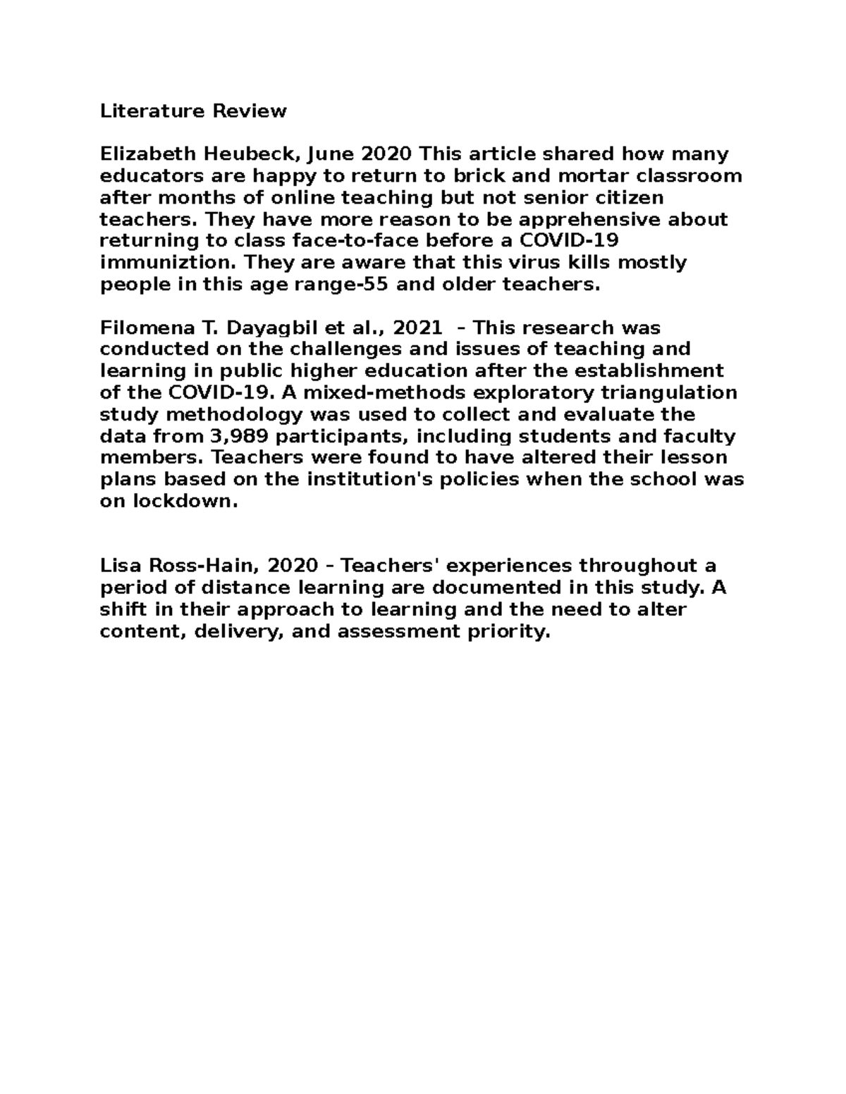 LIT REV - Anoter Literature Studies and Review for MAED - Literature ...