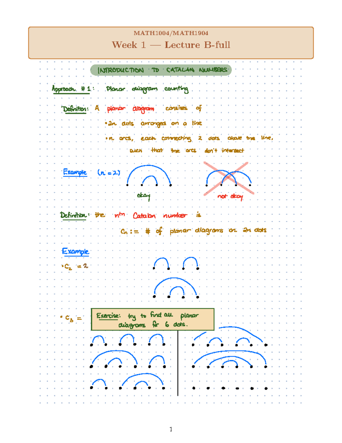 Lesson 01 B full - Lecture notes B - MATH1004 - MATH1004/MATH Week 1 ...