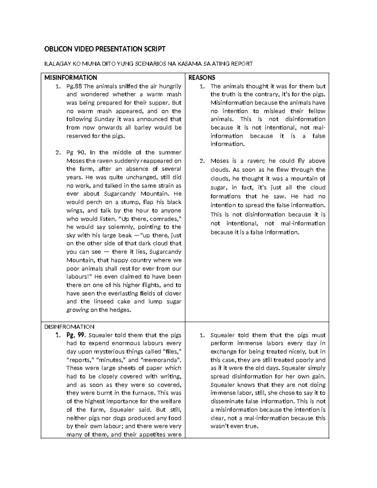 Oblicon Video Presentation Script - OBLICON VIDEO PRESENTATION SCRIPT ...