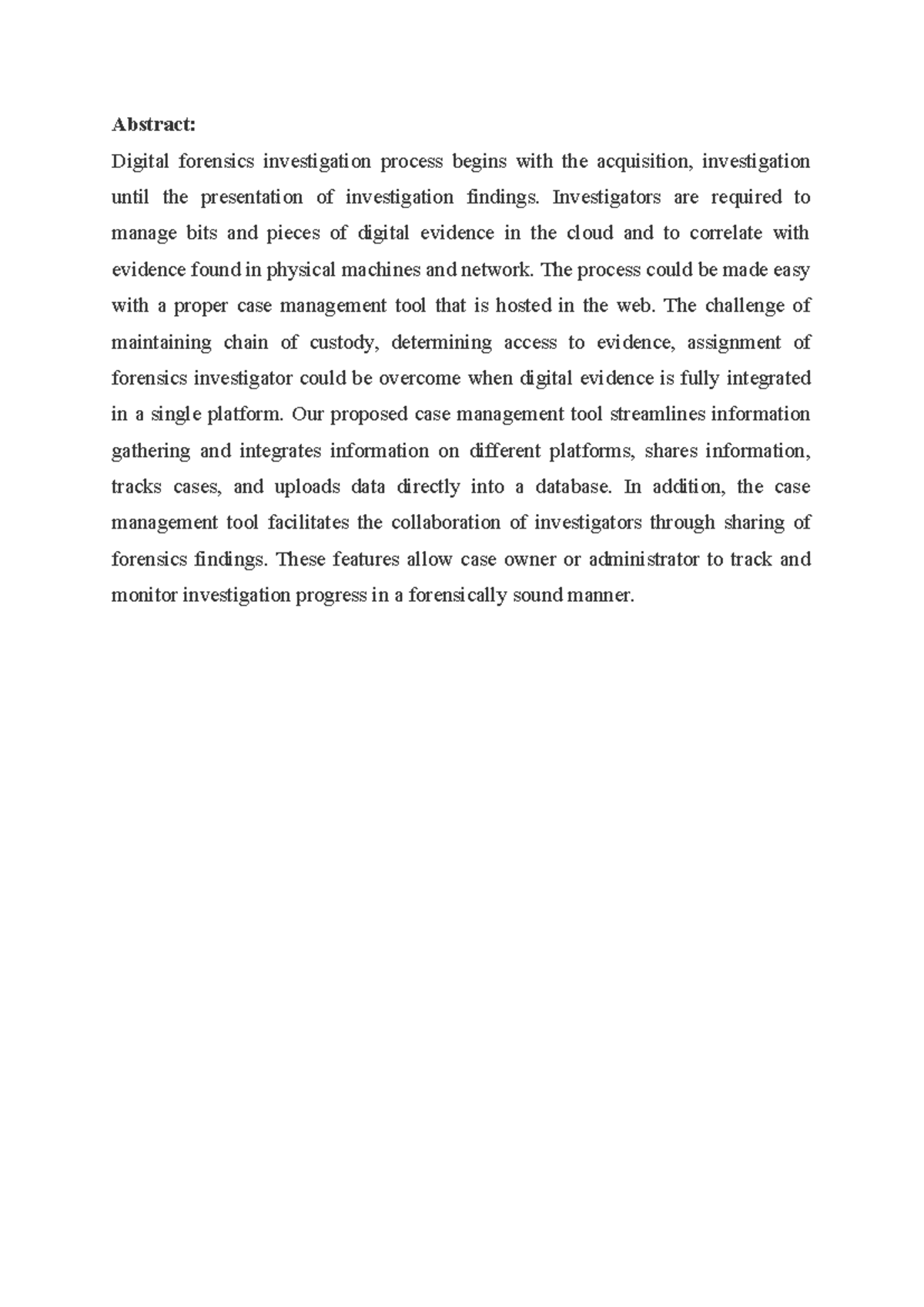 Info - NOthing - Abstract: Digital forensics investigation process ...